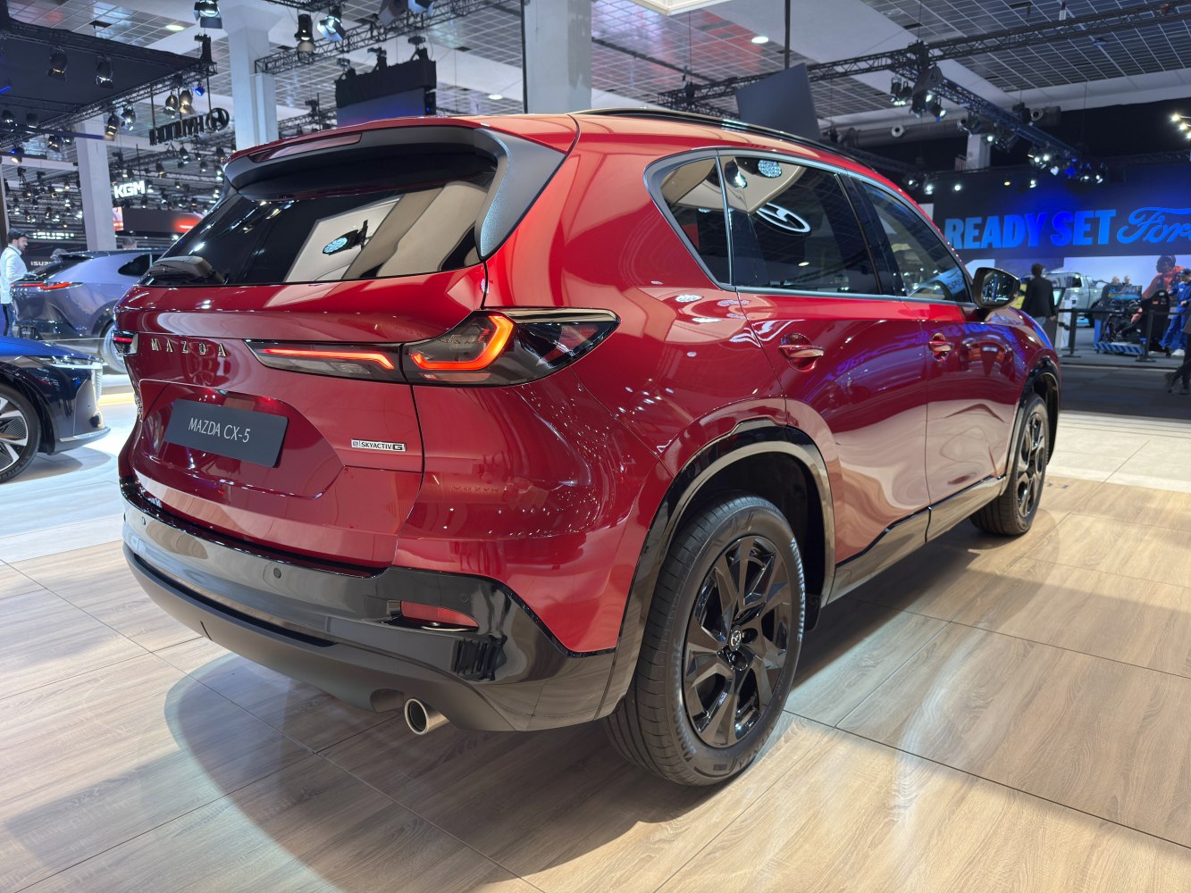 Rear View of 2026 CX-5 III with LED Taillights and Black Alloy Wheels